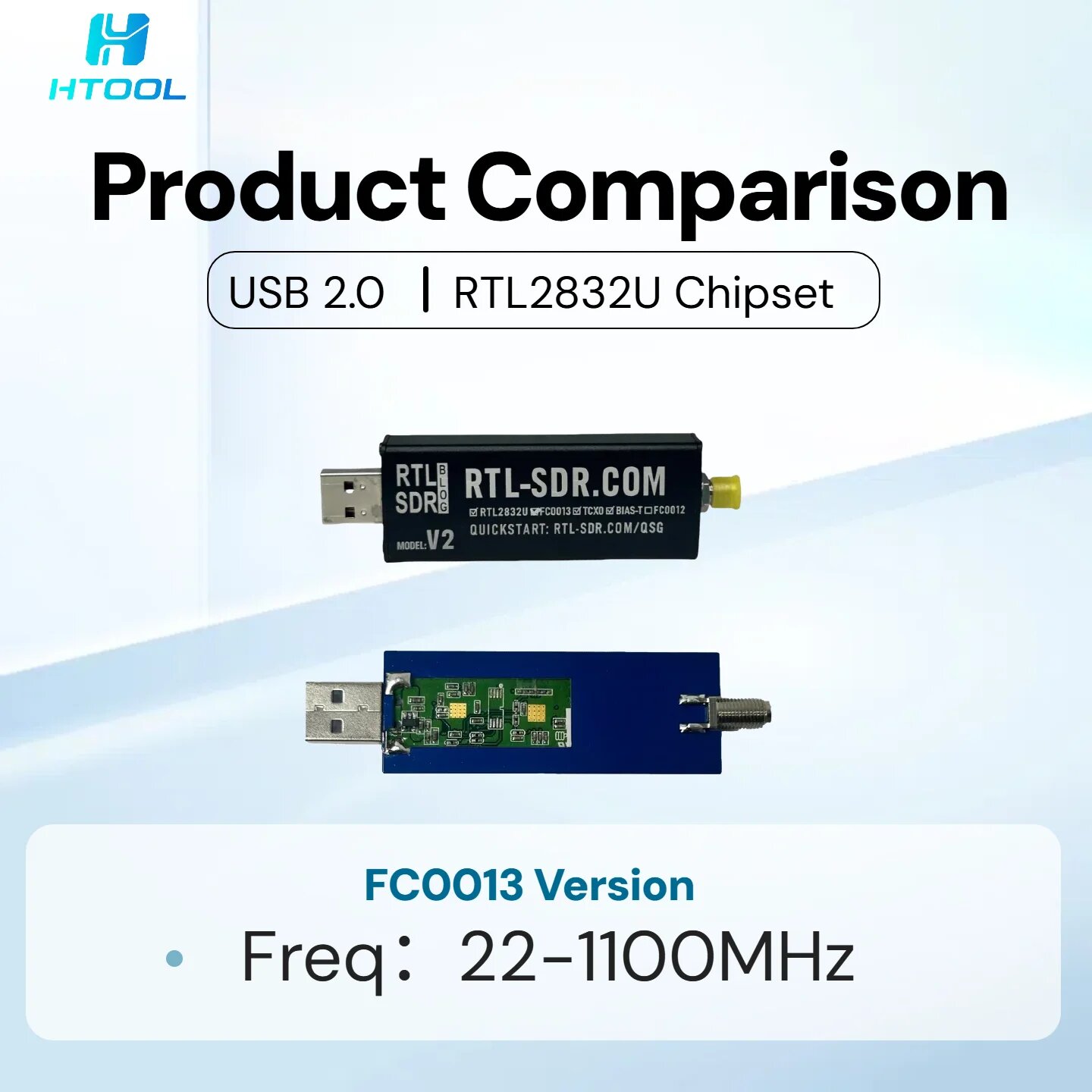 HTOOL RTL-SDR V2 22-1100MHz FC0013