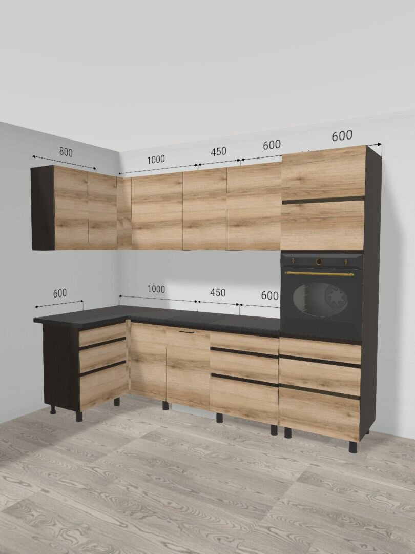Кухонный гарнитур 2,65 м в стиле Лофт