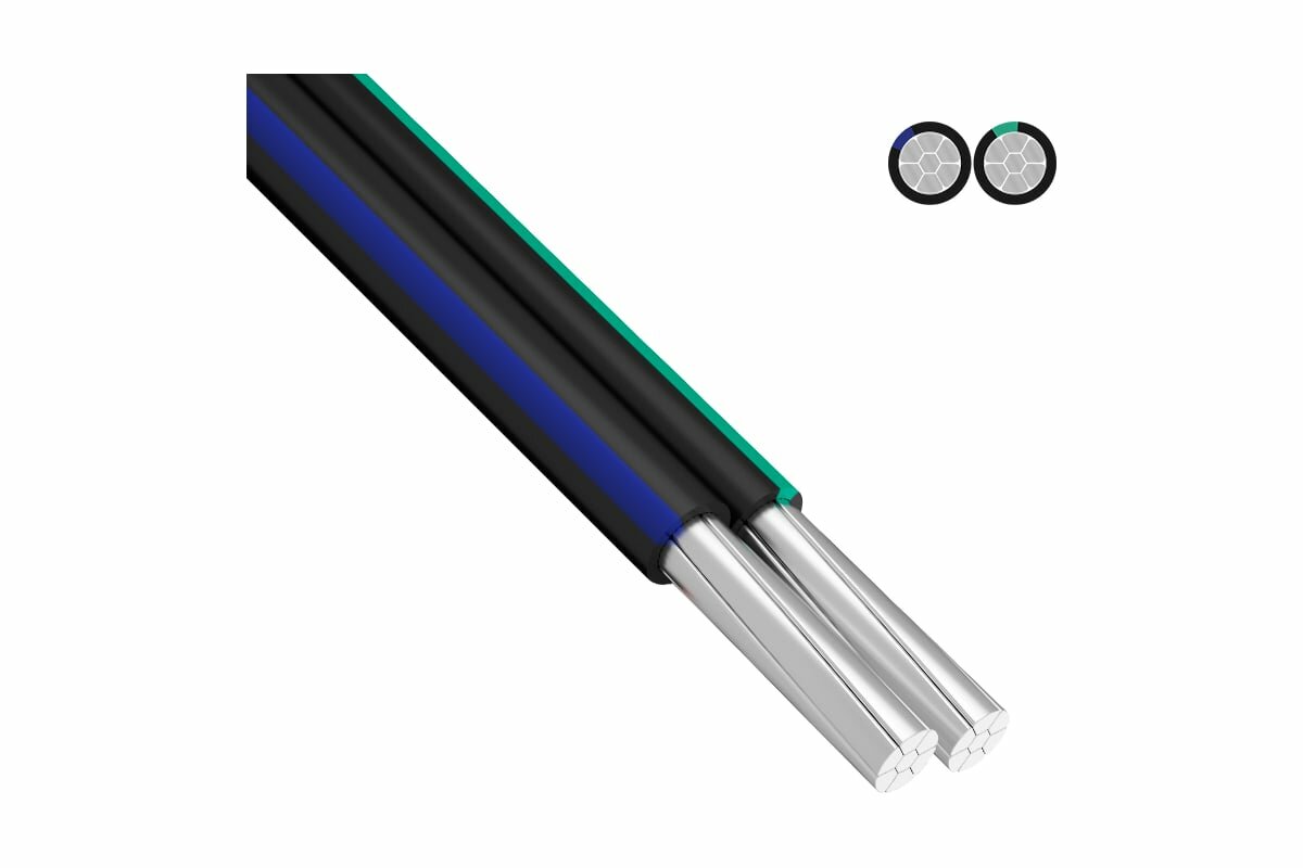 Провод Rexant СИП-4 2x16.0 мм², 25 м, ГОСТ {01-8890-25} (1 шт)