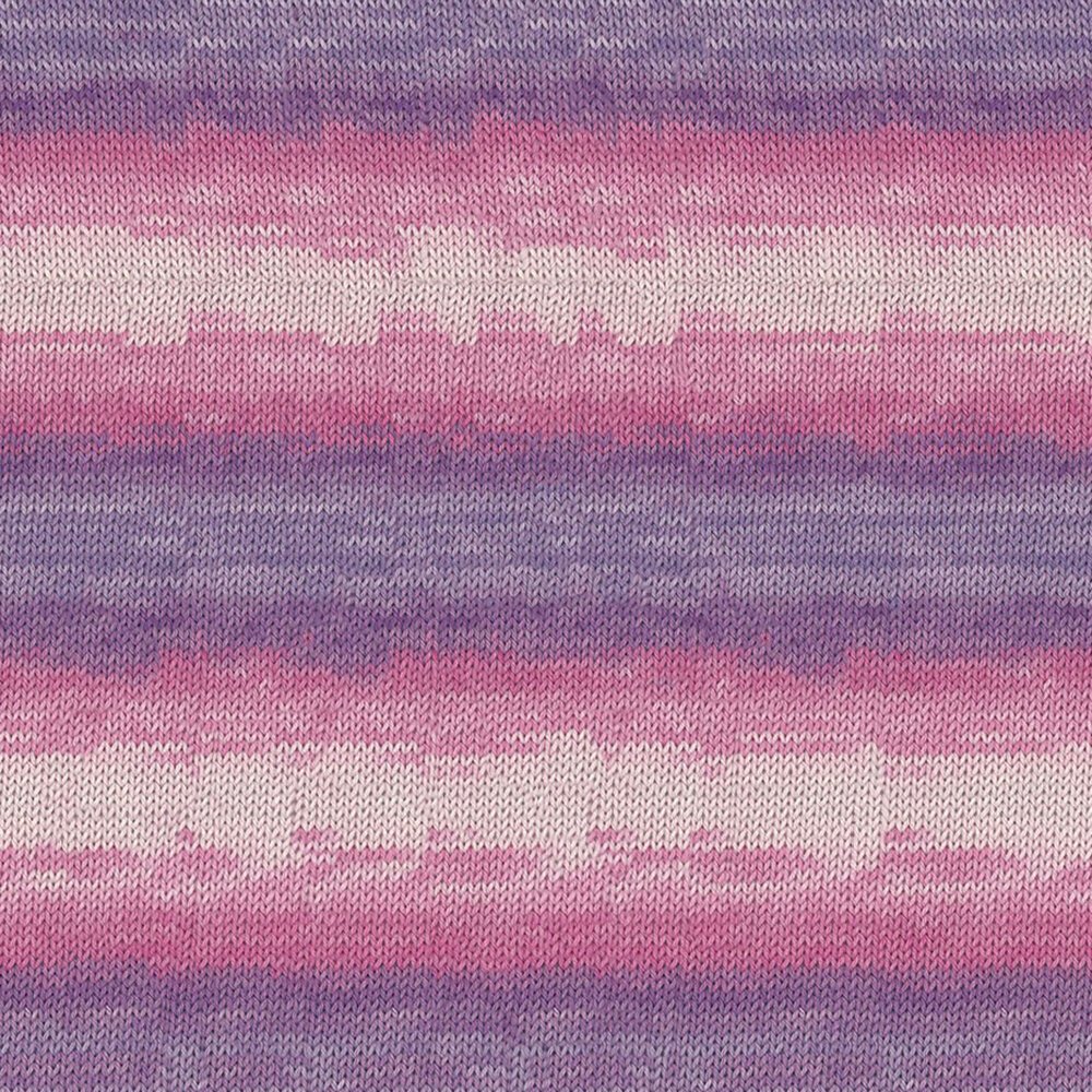 Пряжа для вязания Alize Bahar batik 1776 розовый белый фиолетовый 100 гр/260 м 100% мерсеризованный хлопок