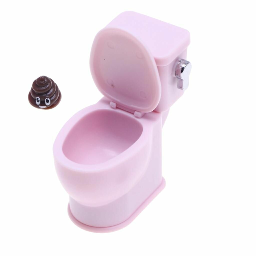 Мини-симулятор туалета в кукольном домике-розовый
