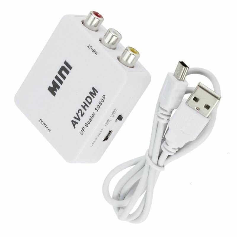 Конвертер аудио и видео с порта AV 3RCA в HDMI1080P-белый