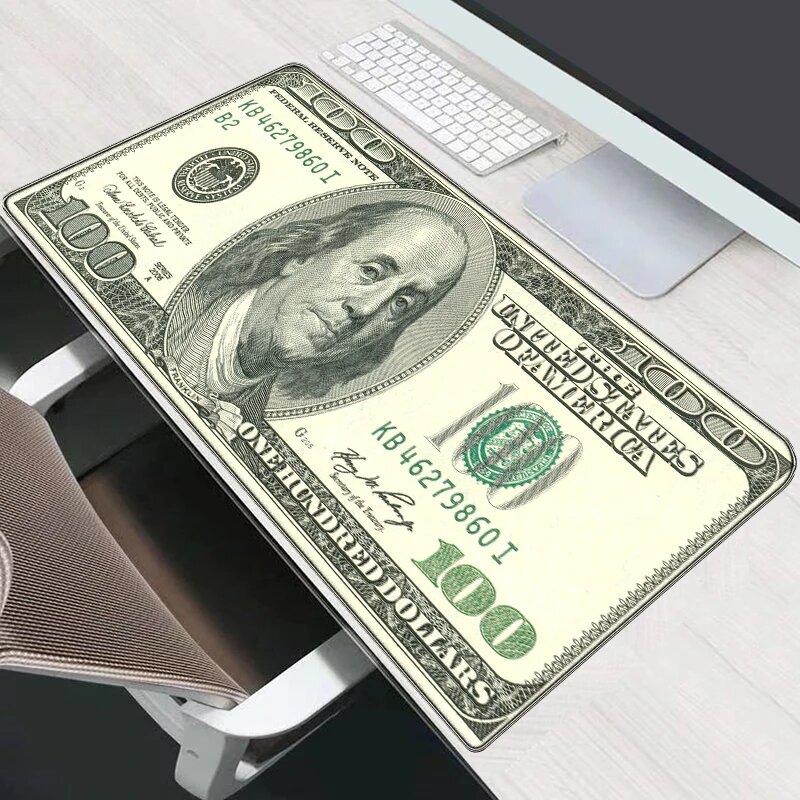 Игровой ноутбук с долларовым принтом, настольный коврик, коврик для запястья, мышь, аксессуары для ПК, настольные коврики, настольный коврик, геймерский шкаф, колпачки для клавиатуры Mausepad