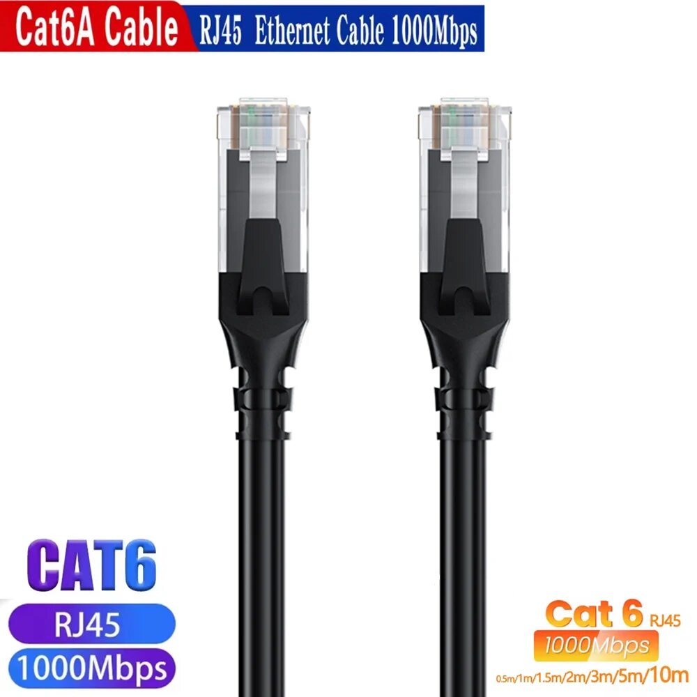 Ethernet-кабель Cat6, 1.5M, черный