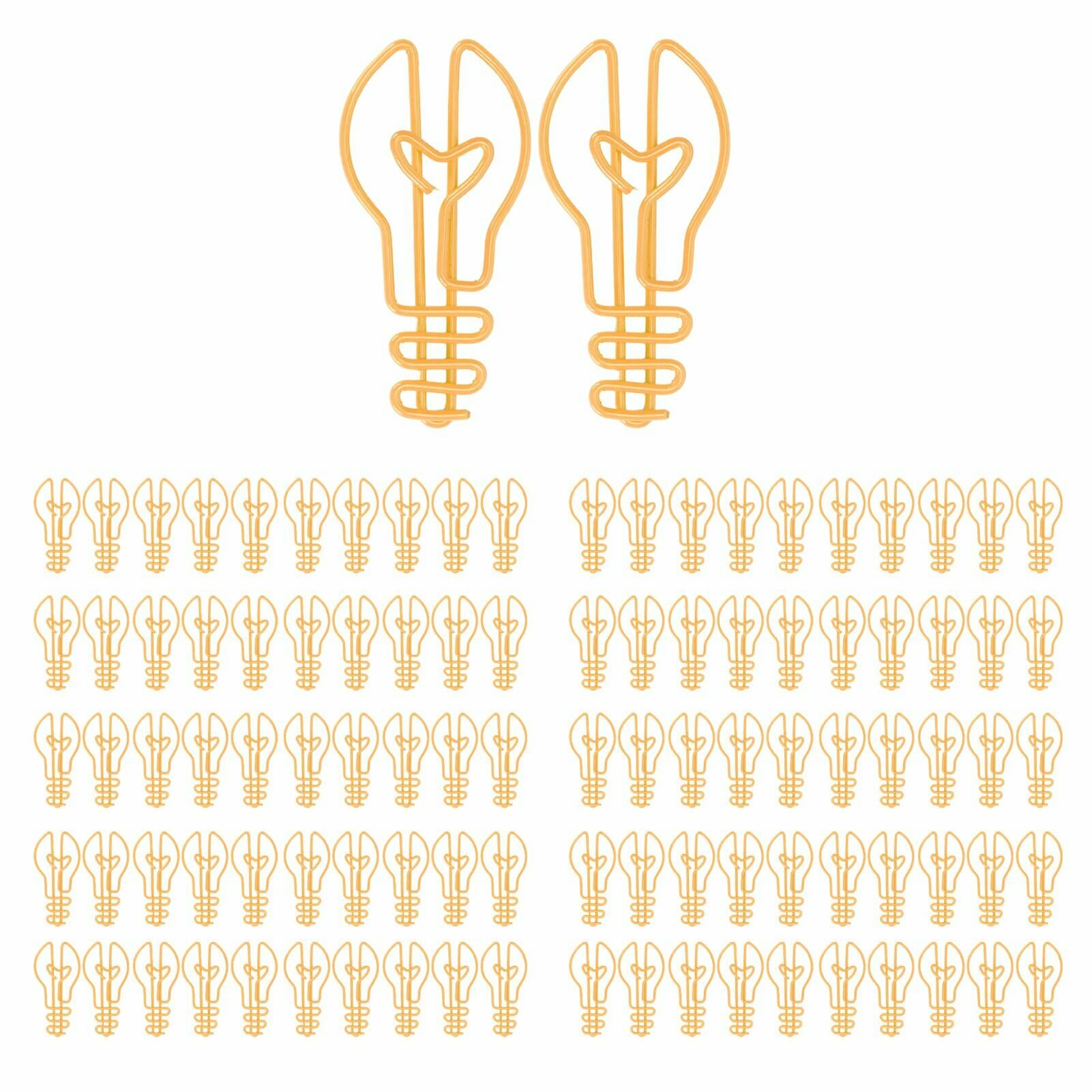 Скрепки для бумаги в форме луковицы, 100 шт, желтые, устойчивые к ржавчине металлические офисные скрепки с нескользящим покрытием для школы, дома, организации рабочего стола
