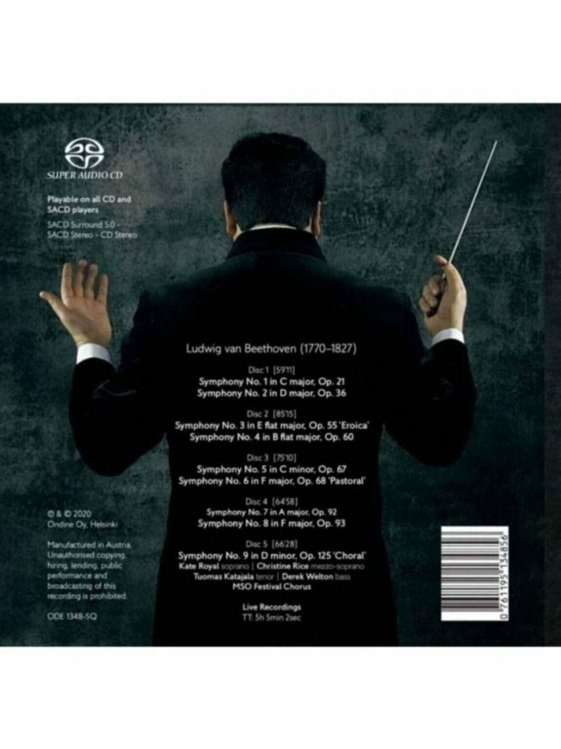 Музыка SACD Beethoven , Robert Trevino, Malmo Symphony Orchestra - The 9 Symphonies 5 x SACD, Новый,