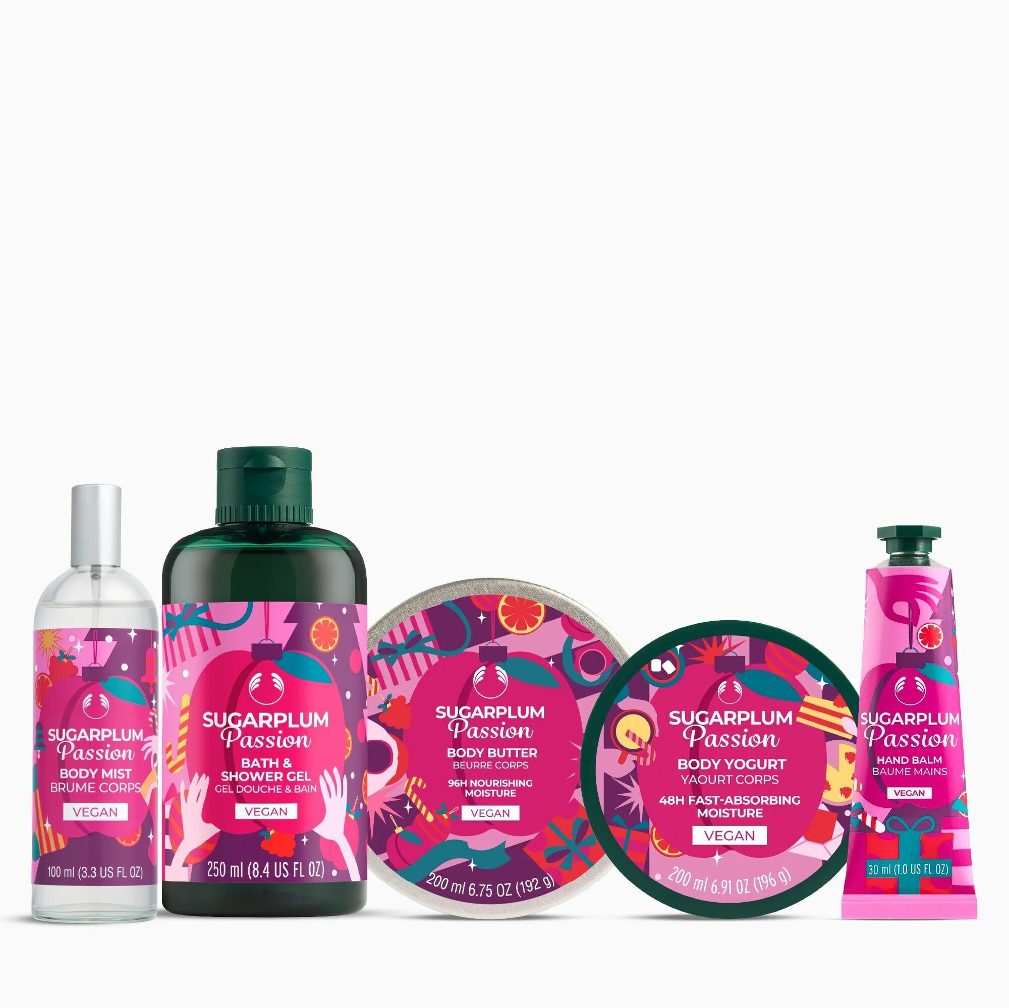 The Body Shop Набор косметики для тела Sugarplum Passion Ultimate Collection, 5 средств