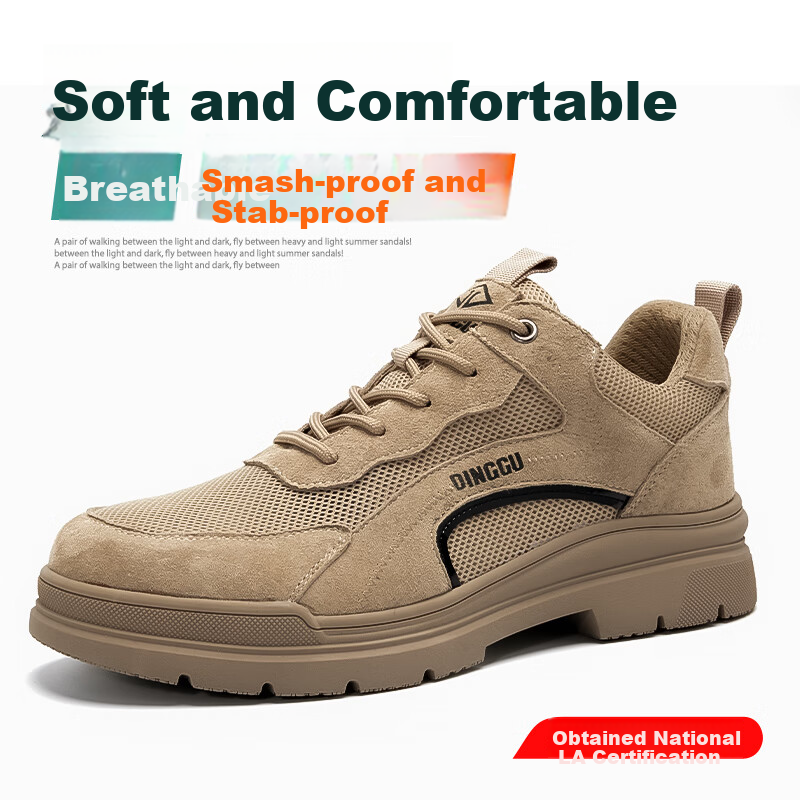 Dinggu Men's Safety Shoes Anti-Smashing Anti-Piercing Lightweight Work Shoes Steel Toe Labor Protection Shoes Breathable 1101kaqiW42