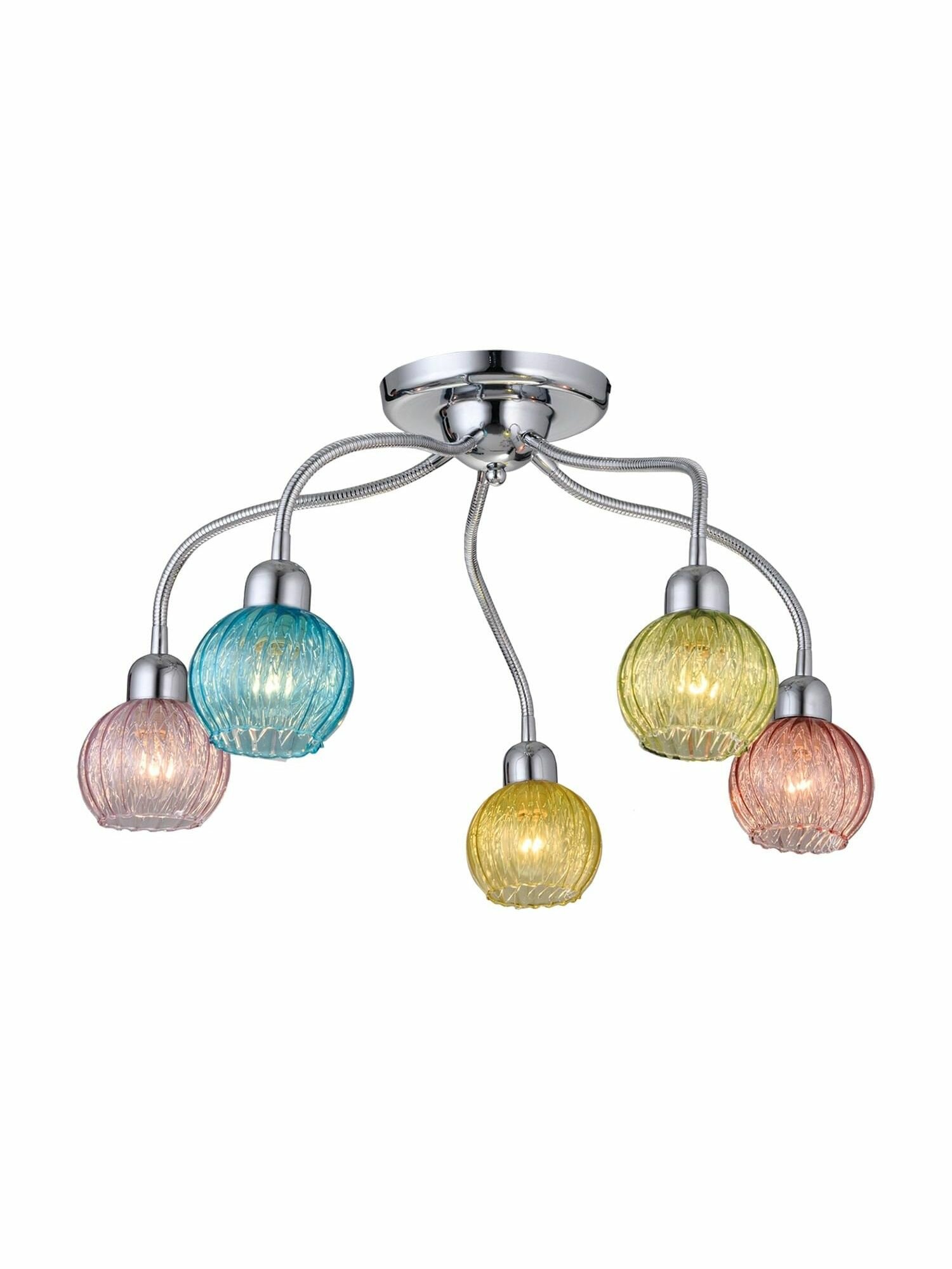 Потолочная люстра Citilux Попурри CL604151, хром, цветное стекло, гибкие элементы, цоколь E14