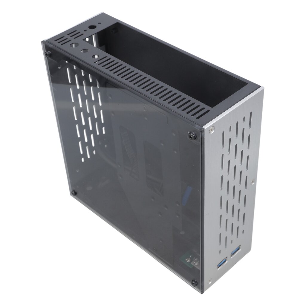 Компьютер B01 Mini ITX для корпусного корпуса Корпус для настольного ПК из алюминиевого/стеклянного портфеля