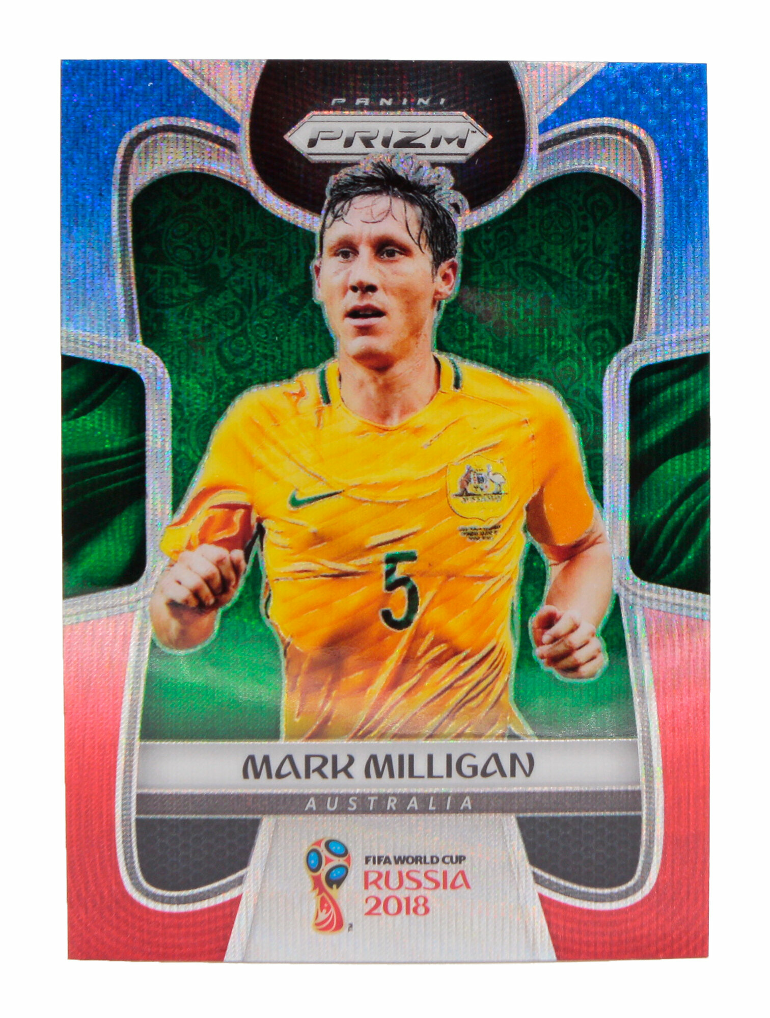 Коллекционная карточка Panini Prizm FIFA World Cup Russia 2018: #273 Mark Milligan - Blue Red Wave Refractor
