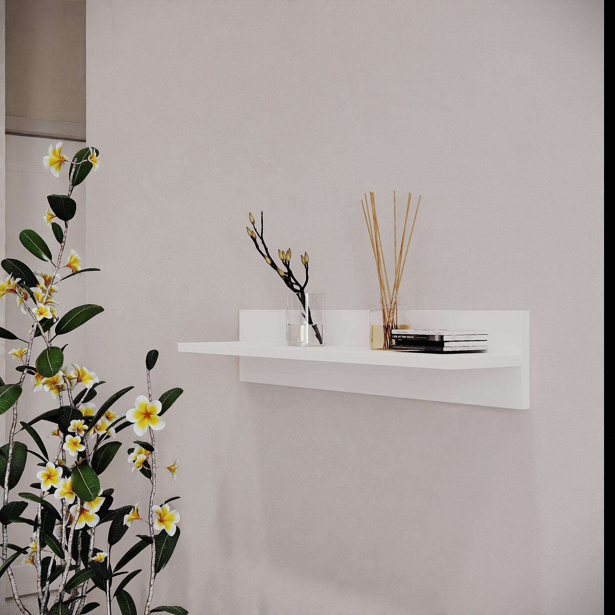 Настенная полка Вектор, белая, для сувениров, игрушек, 60x13x13 см