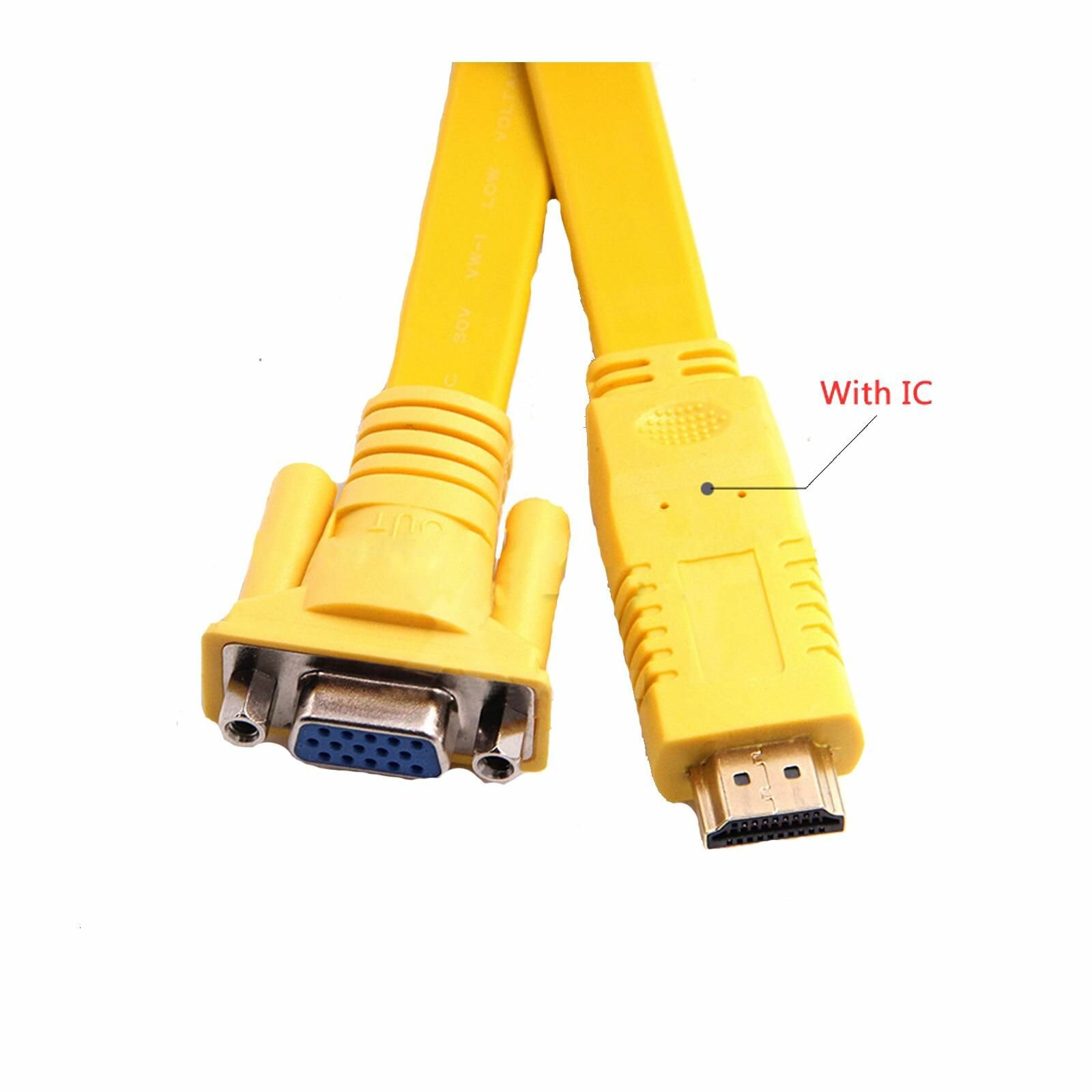 Кабель HDMI-VGA 1080P, Желтый