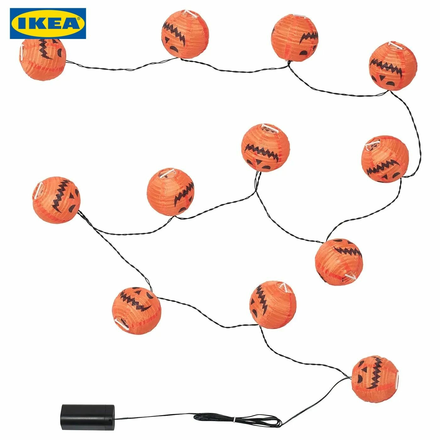 IKEA Кусфаль 12 светодиодных гирлянд, тыквы на Хэллоуин/уличные товары на батарейках
