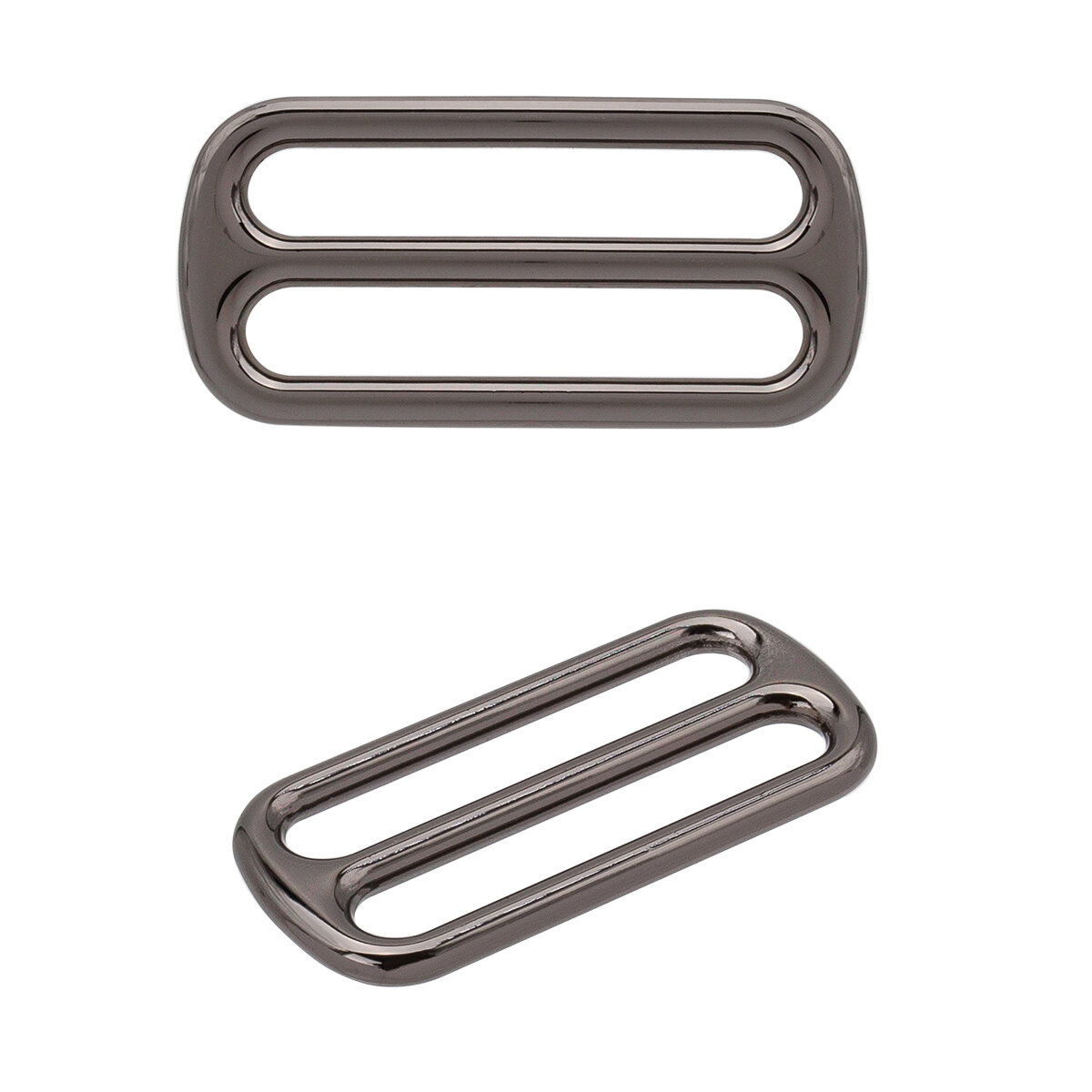 Рамка регулятор для сумок и одежды, литая металлическая, 30 мм (37 х 17.5 мм), цвет черный никель, 6 штук