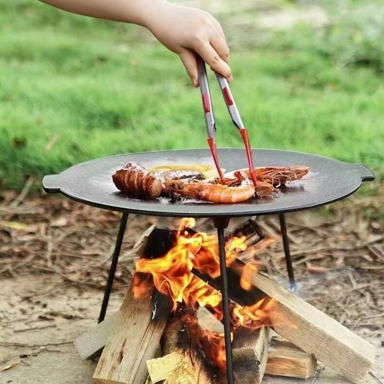44 см открытый кемпинговый противень для выпечки портативная железная тарелка для барбекю чугунный горшок