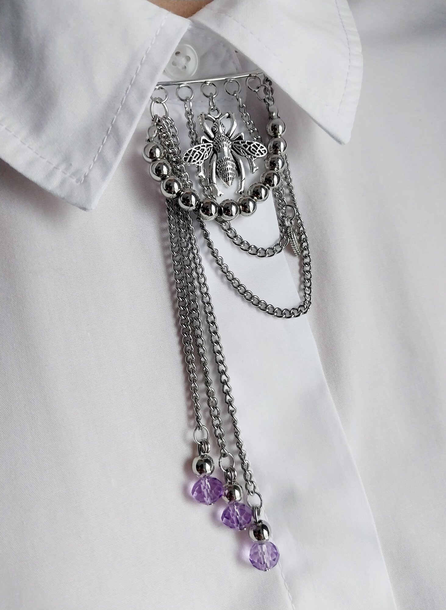 Брошь, минеральное стекло