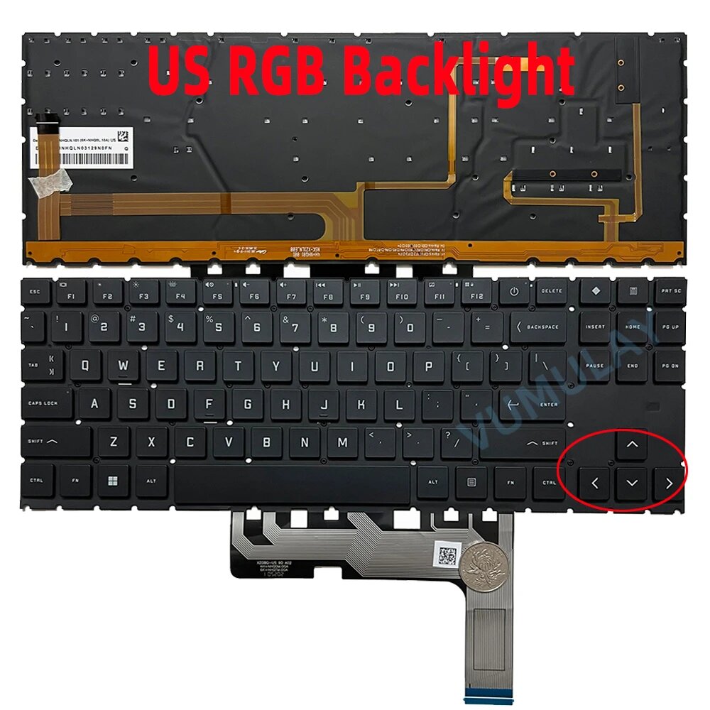 Клавиатура для HP OMEN 16-N 16-U, US RGB Backlit