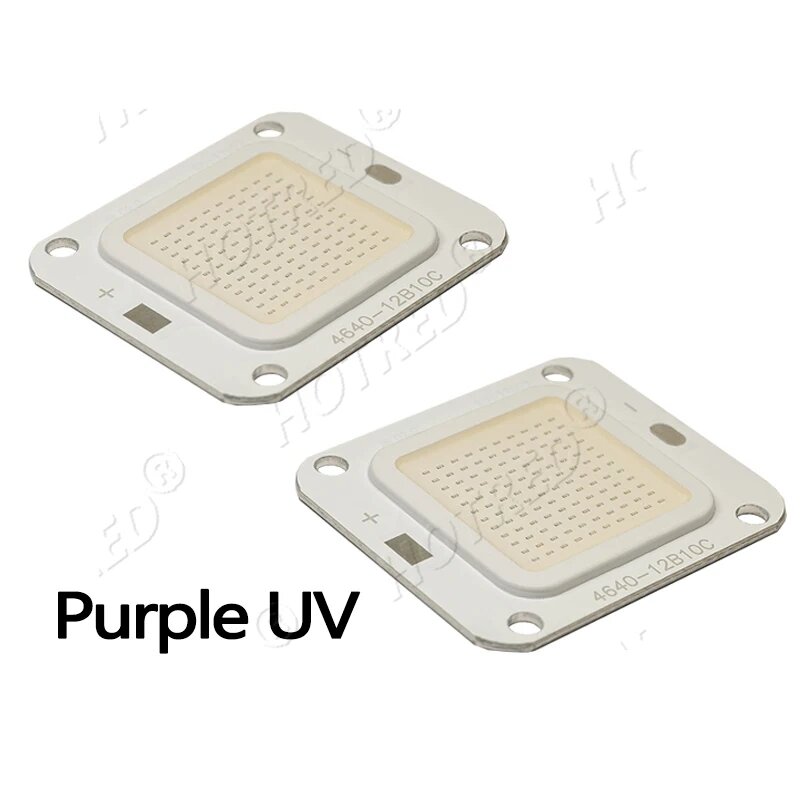 DC36V 50W УФ-фиолетовый светодиод высокой мощности COB Диодный модуль Ультрафиолетовые бусины Лампы чипы 405nm Фиолетовый для отверждения света Пейзаж Улица