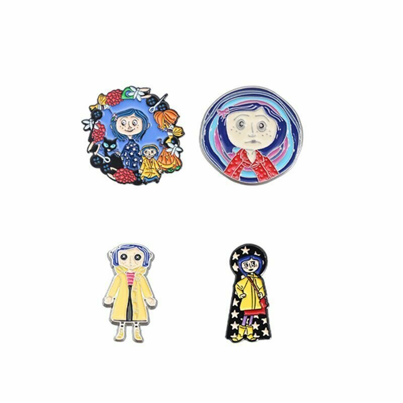 MINISO Кэролайн, окружающая пуговица, кукольная брошь, сплав, мультяшный ужас, креативный значок, студенческий рюкзак, аксессуары