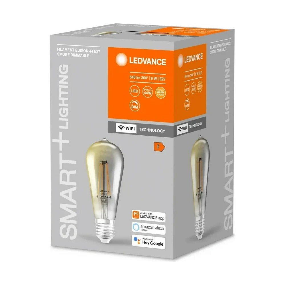 Умная WiFi лампа LEDVANCE SMARTWF E44D 6W/825 230V FILSM E27 4X1 LEDV 4058075609839 — фото 1
