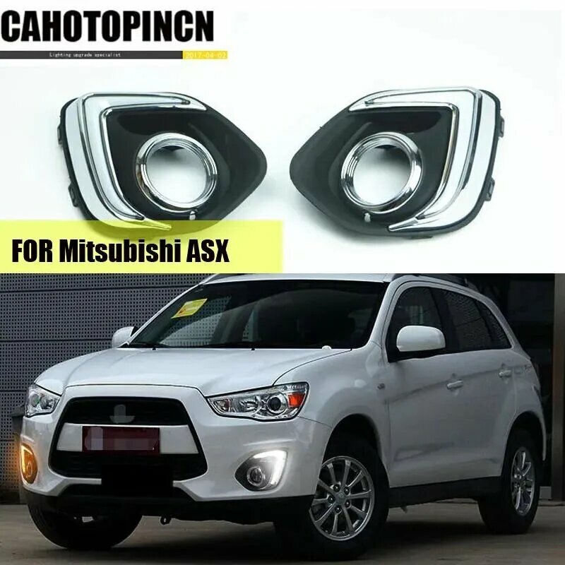 Фары автомобильные, Огни дневные ходовые, 2 шт, арт. Mitsubishi ASX 2013 - 2015 white