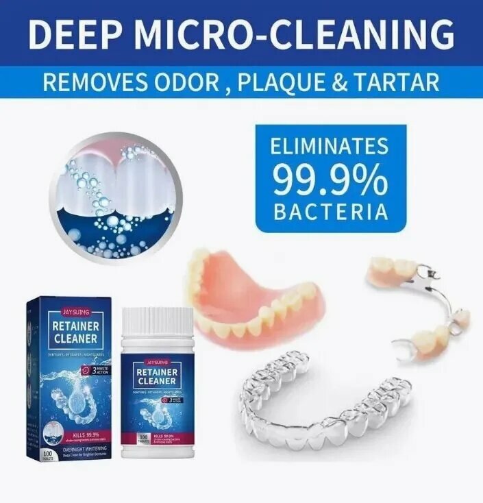 100 таблеток для чистки зубных протезов