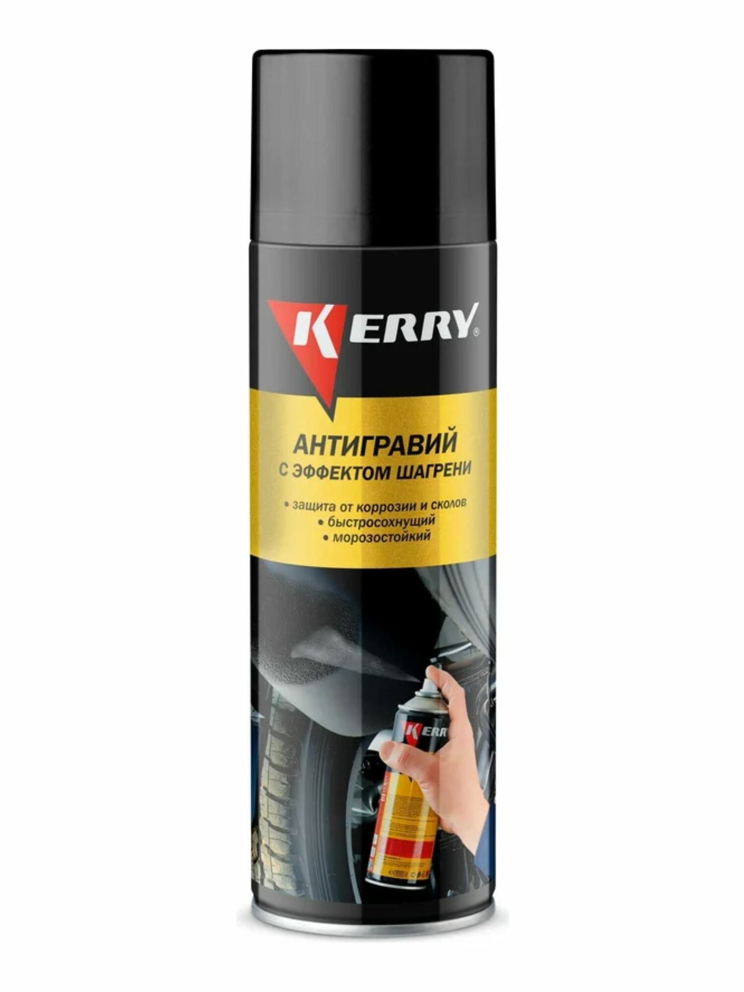 Антигравий KERRY защита от коррозии и сколов серый, 650 мл