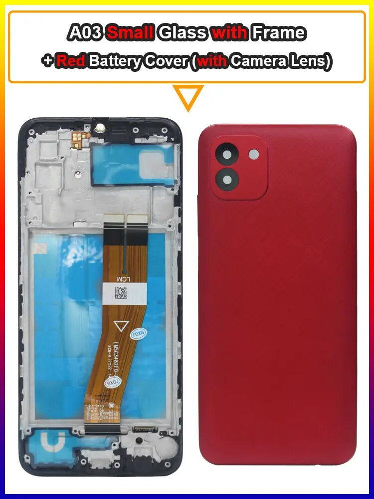 Протестированный дисплей A03 для Samsung Galaxy A03, сенсорный экран в сборе для Small F Red Cover