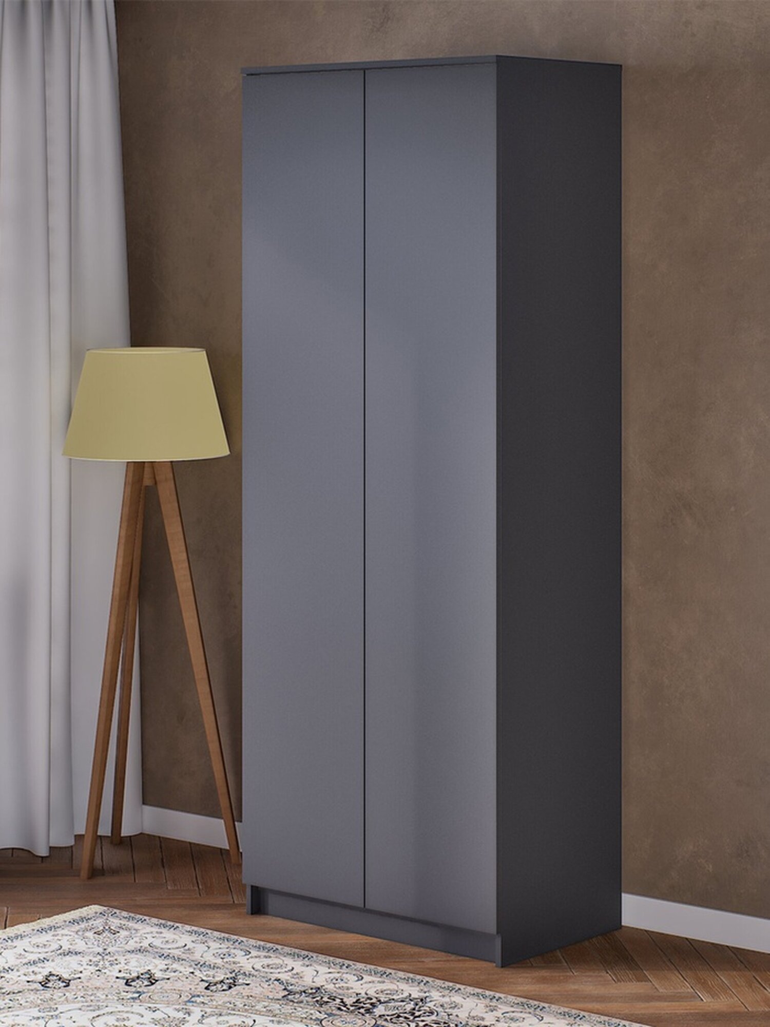 Шкаф распашной двухстворчатый «Мадера», 802×504×2100 мм, цвет графит