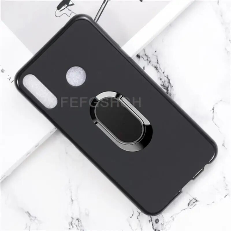 Чехол на Asus Zenfone 5Z (ZS620KL) черный с кольцом