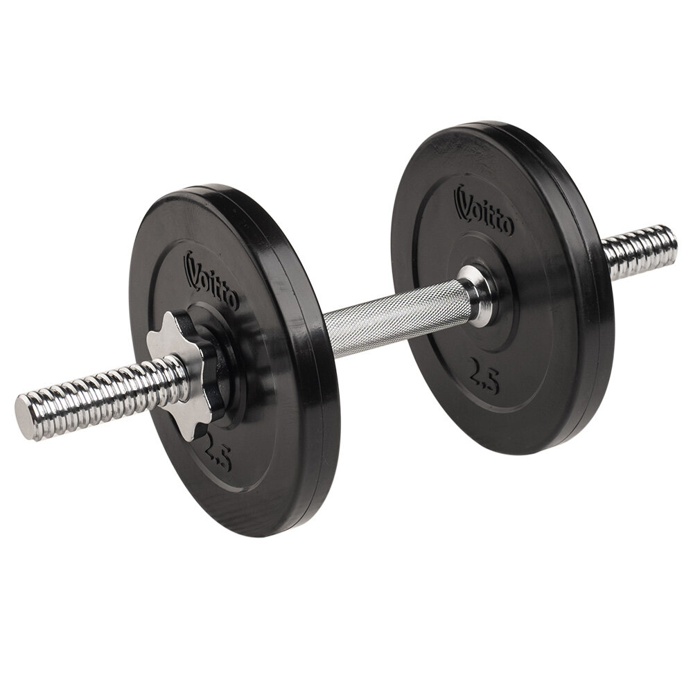 Гантель разборная обрезиненная 7 кг Voitto V-306 - d26, Комплектация №1 с железной ручкой