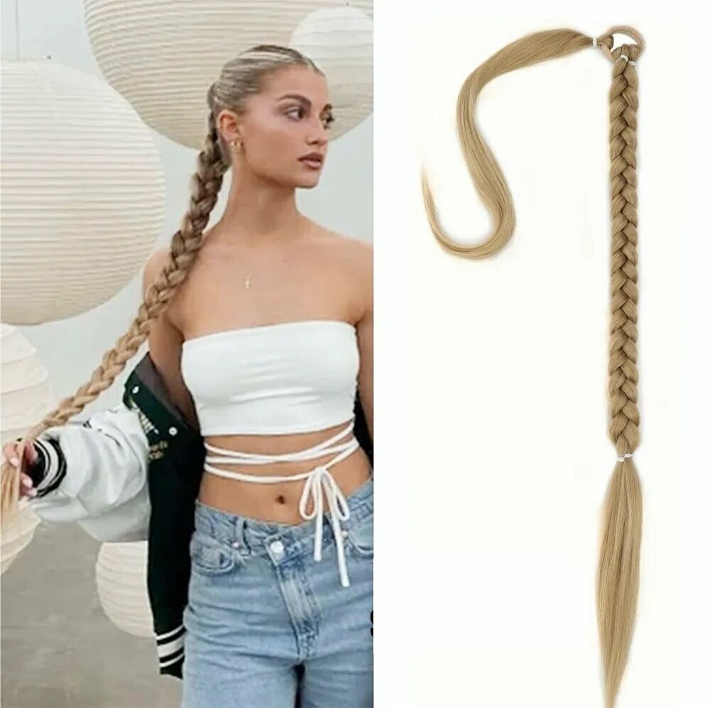 Хвост накладной , шиньон коса канекалон, блонд 83см 160грамм #27/613