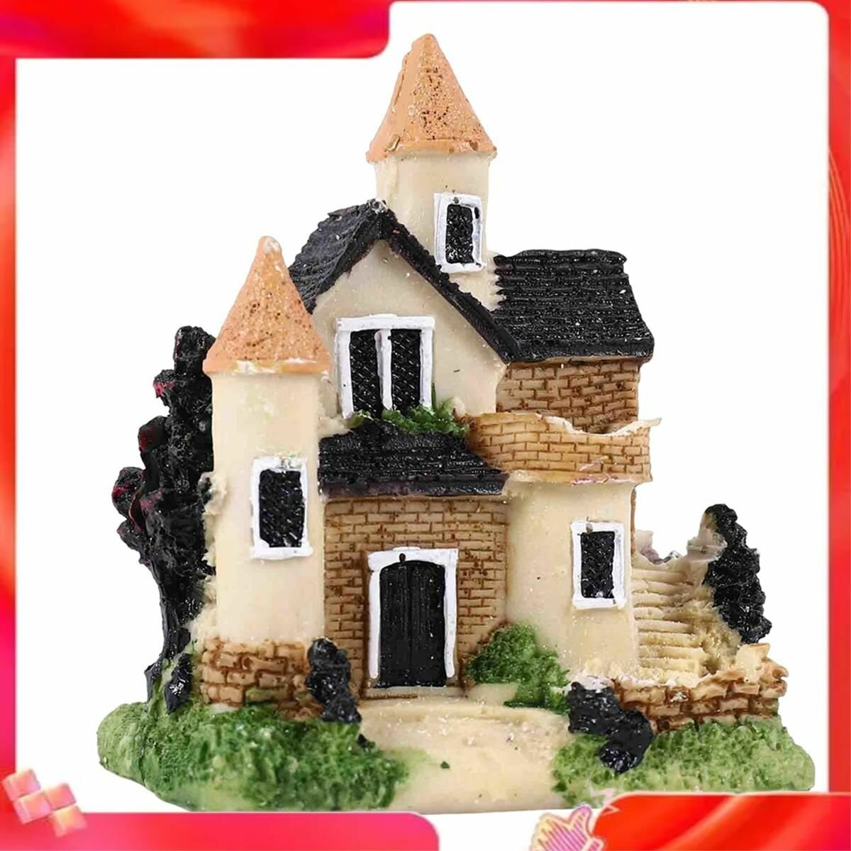 (Y I M W) Милый мини-домик из смолы, миниатюрный домик, сказочный сад, пейзаж, украшение совместим с дома, сада, поделки 4 вида стилей, случайный цвет