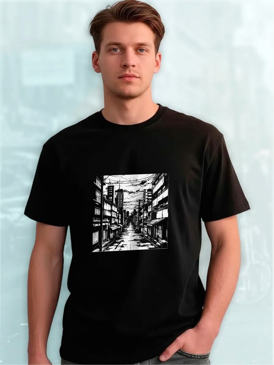 Футболка PRINTSHOT, 1 шт., размер 2XL, черный — фото 1