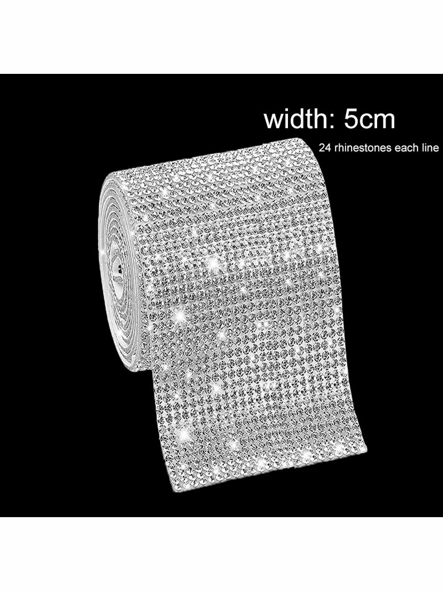 Самоклеящиеся стразы на ленте 90 см, лента со стразами ширина 2,5 см диаметр 2 мм, блестящие кристаллы для рукоделия и декора телефонов, обуви, аксессуаров
