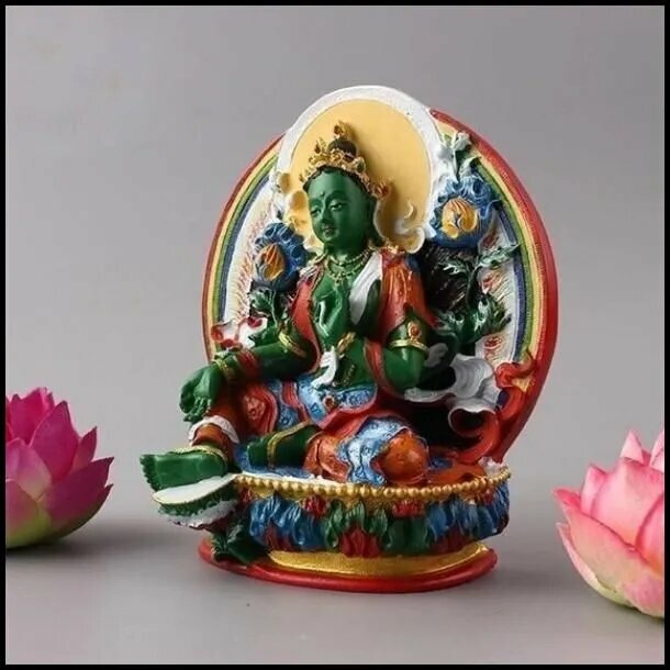 Полукруглая раскрашенная вручную статуя тибетского буддизма по фен-шуй