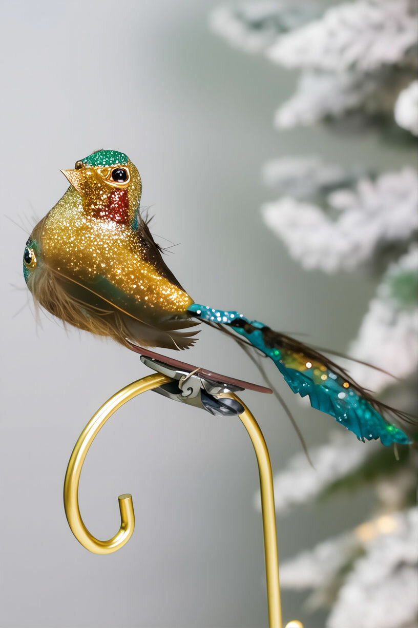 Ёлочная игрушка птичка корациас на клипсе, пенополистирол, 18 см, Winter Deco 5001149