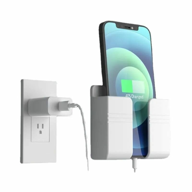 Держатель для телефона с органайзером для пультов ДУ для крепления на стену у кровати. Удобство зарядки и порядок в мелочах.