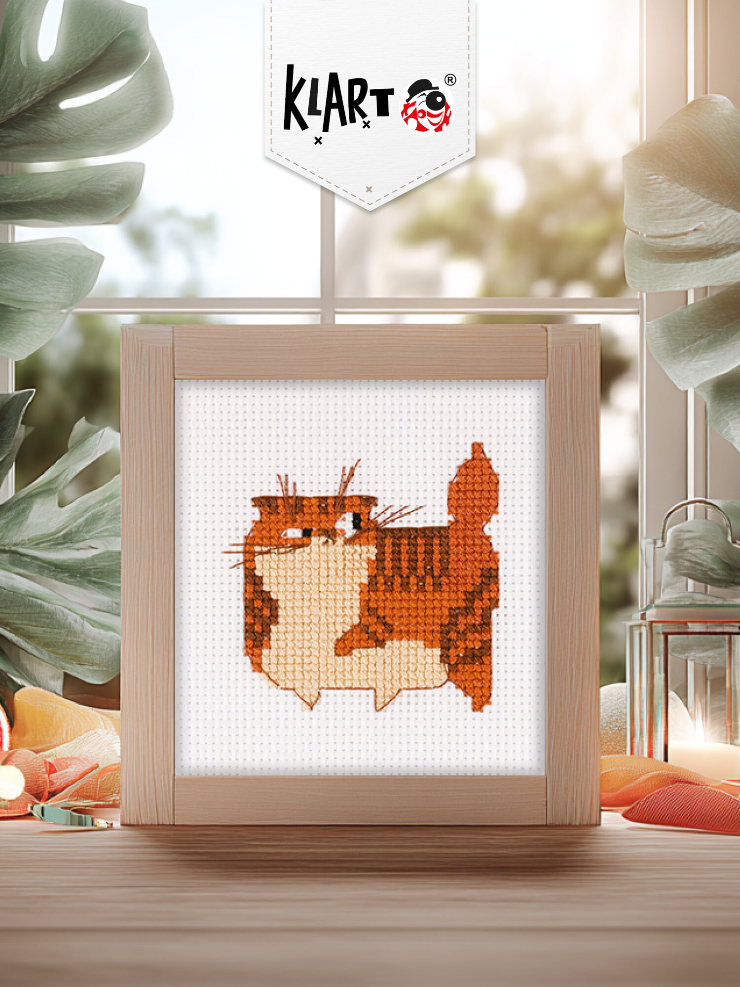 Набор для вышивания Klart 12-046 "Рыжий кот" 11 х 11 см