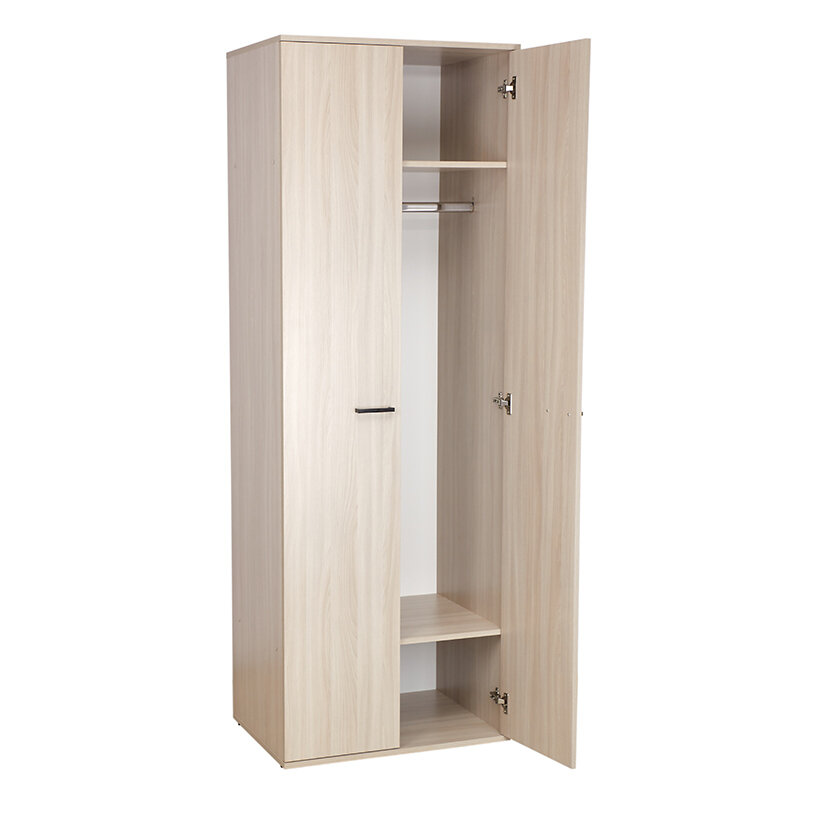 Шкаф двухстворчатый Polini Home Vector 125, ясень шимо светлый