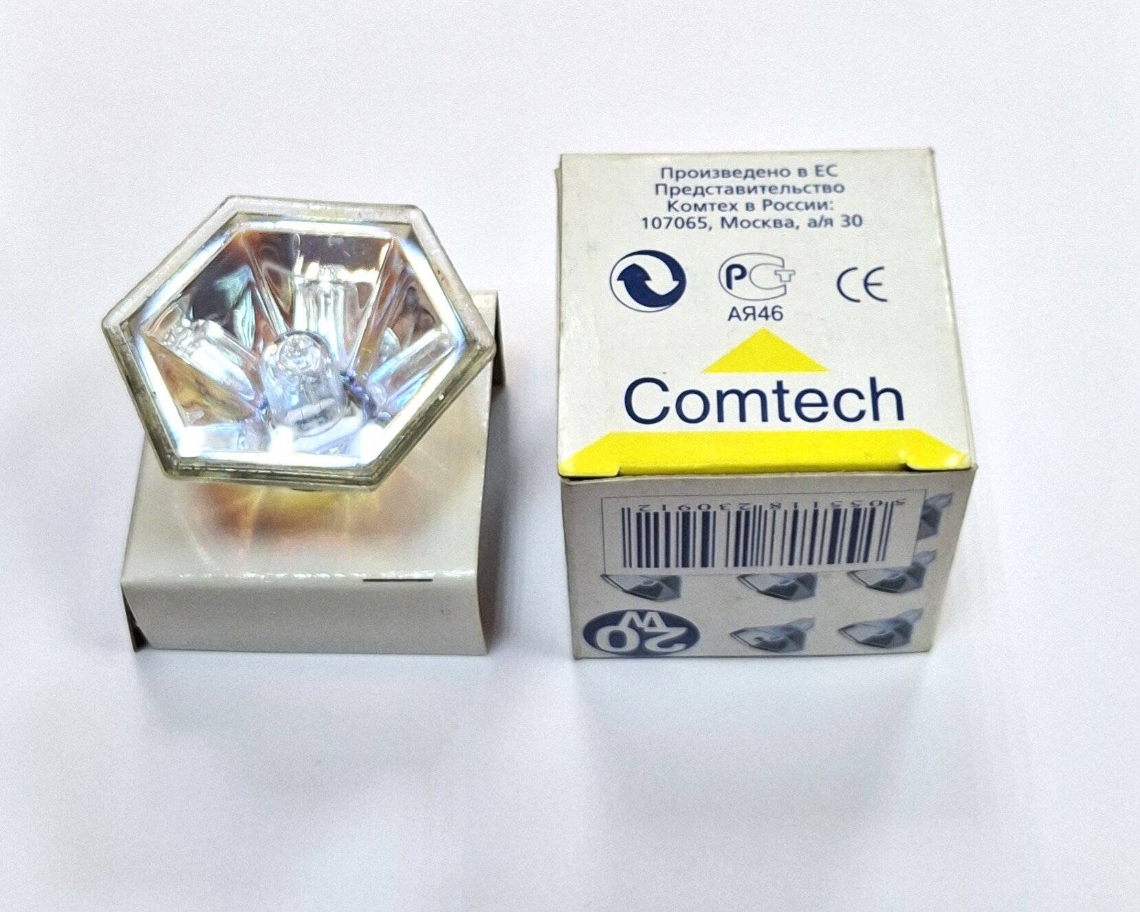 Лампа галогенная COMTECH Gotic G5.3 12v 20w шестигранная, индивидуальная упаковка