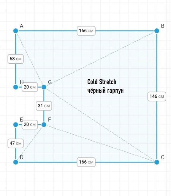 Натяжной потолок белый матовый, холодной натяжки для помещений площадью 0.69 и 2.4 кв. м