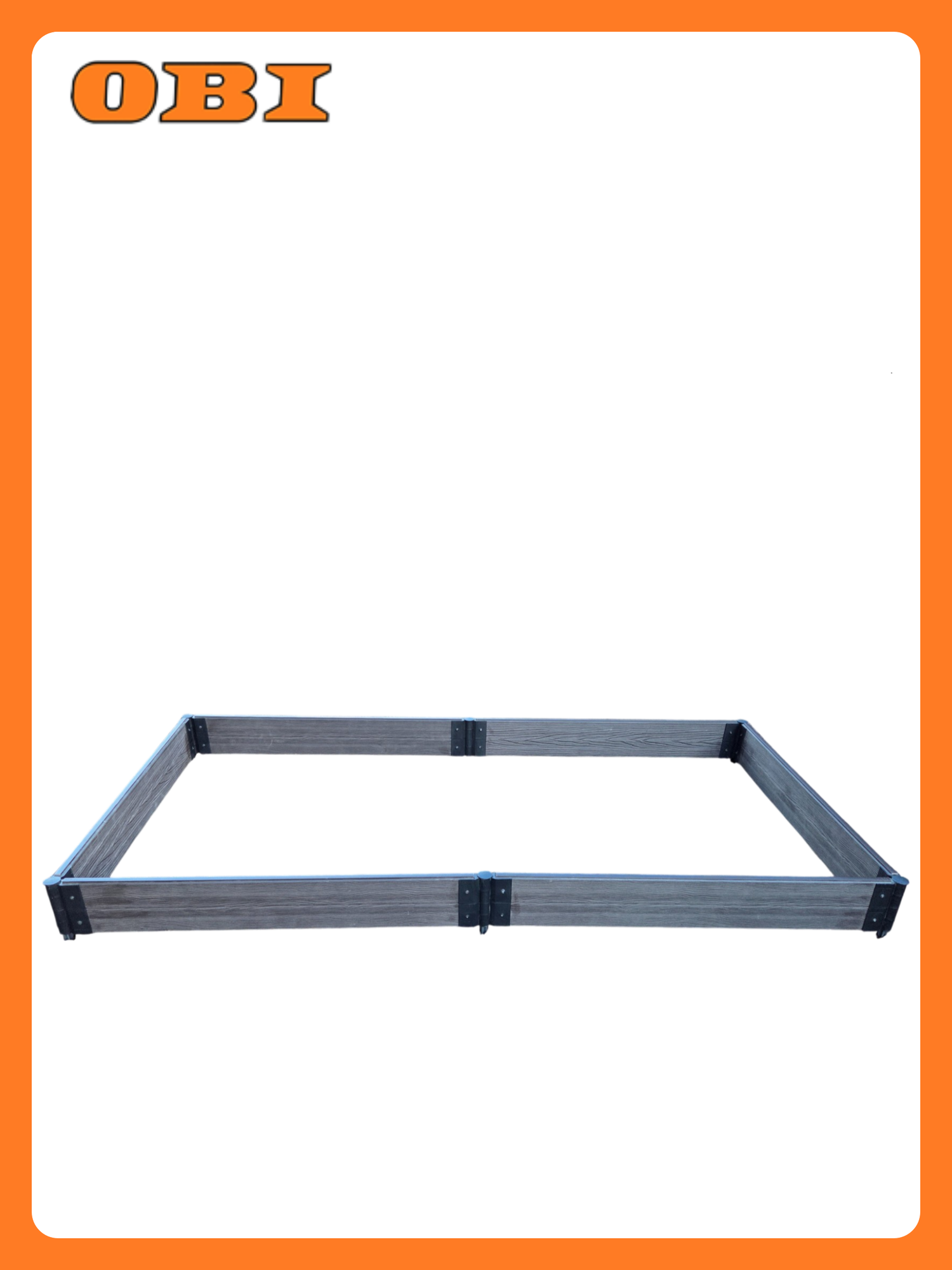 Грядка Теплая грядка, ДПК, 2x1 м, коричневая, термоизоляция, шарнирные соединения