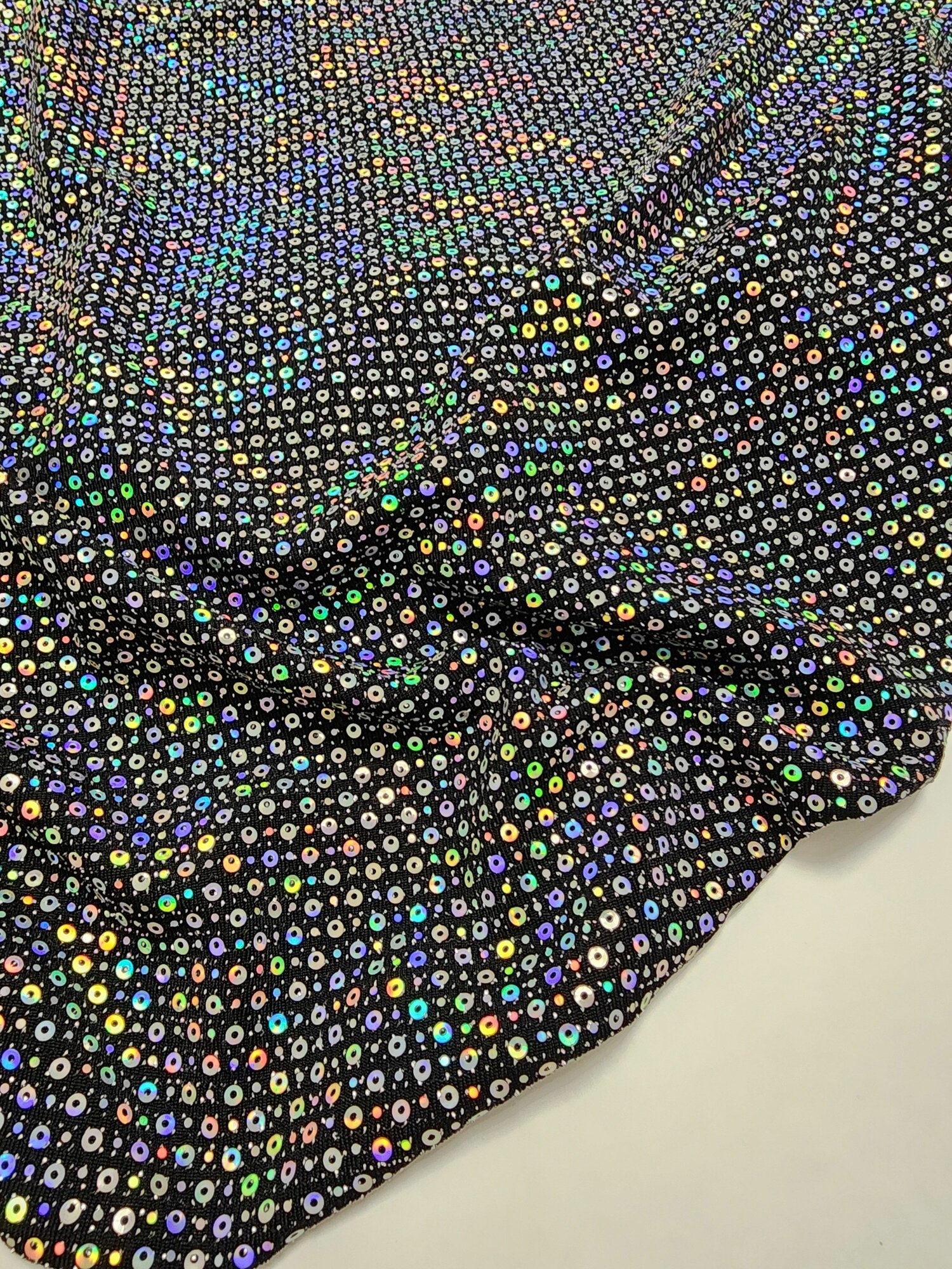 Ткань трикотаж пайетки, радуга, 100*140см