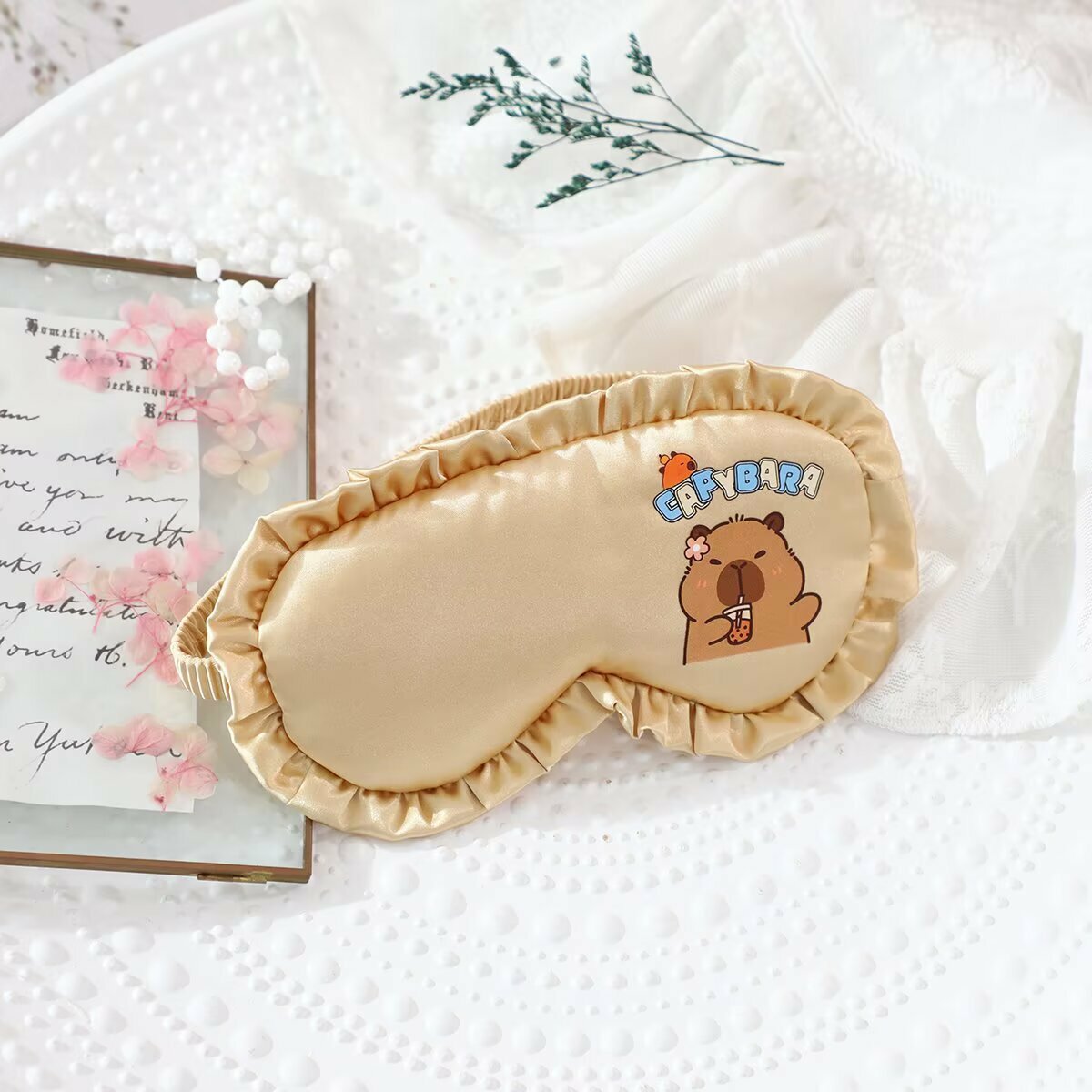 Милая мультяшная маска для сна, дорожная маска для глаз, светонепроницаемая маска для глаз для студентов и девушек, снимает усталость глаз, дышащая защитная маска для глаз из ледяного шелка.