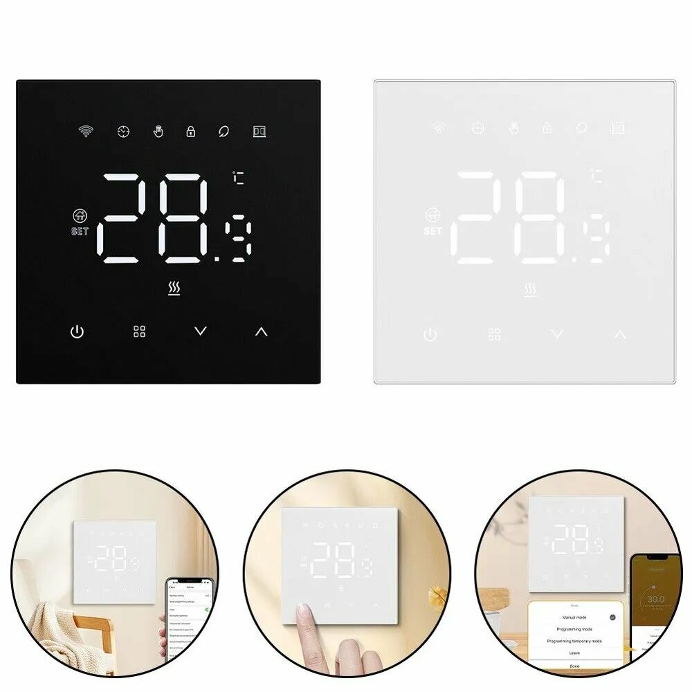 Tuya Smart Life HD LED WiFi Термостат, электрический Термостат Для Подогрева Пола, Alexa Alice Google Home