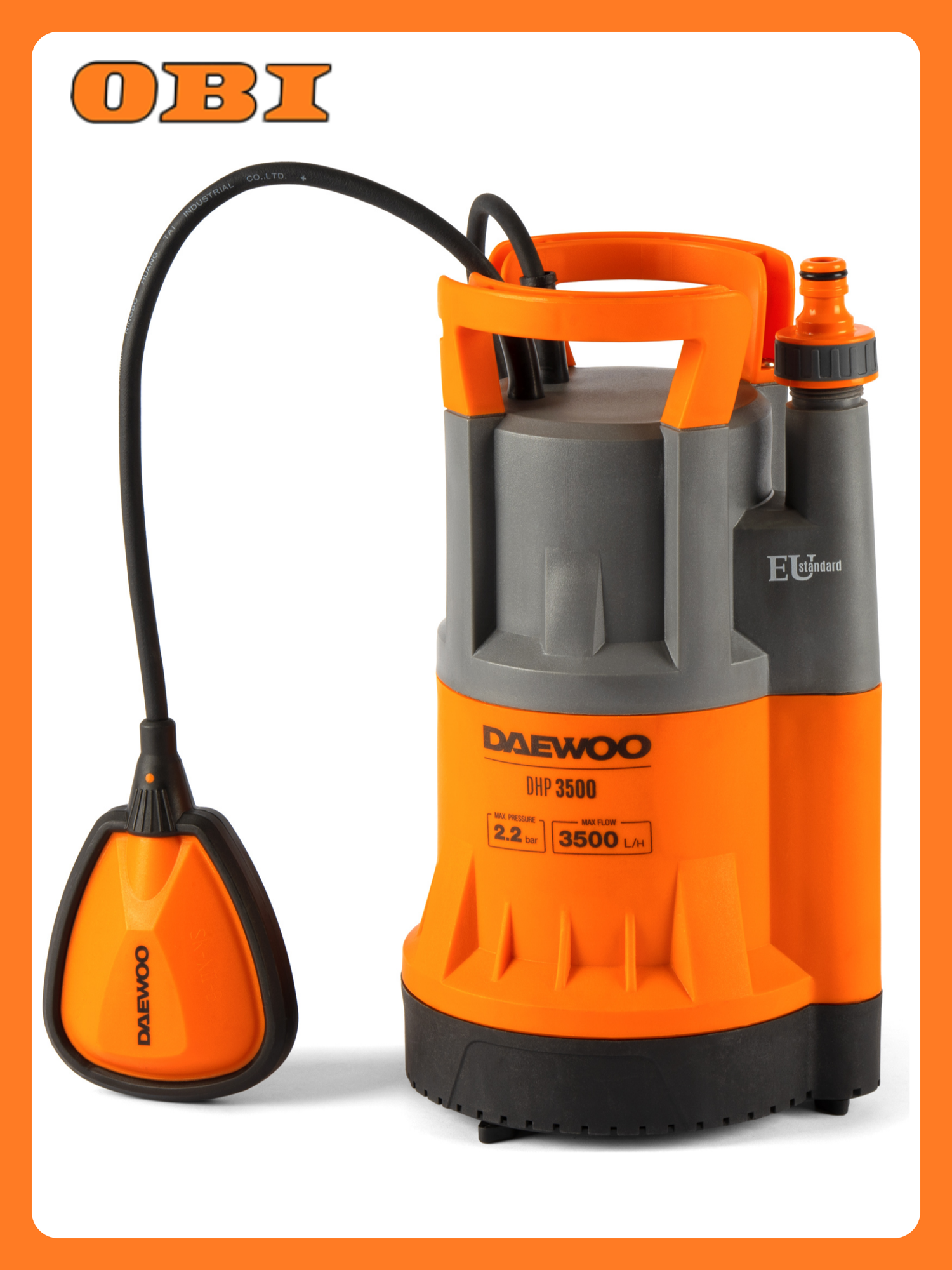 Насос погружной Daewoo DHP 3500, колодезный, мощность 750 Вт