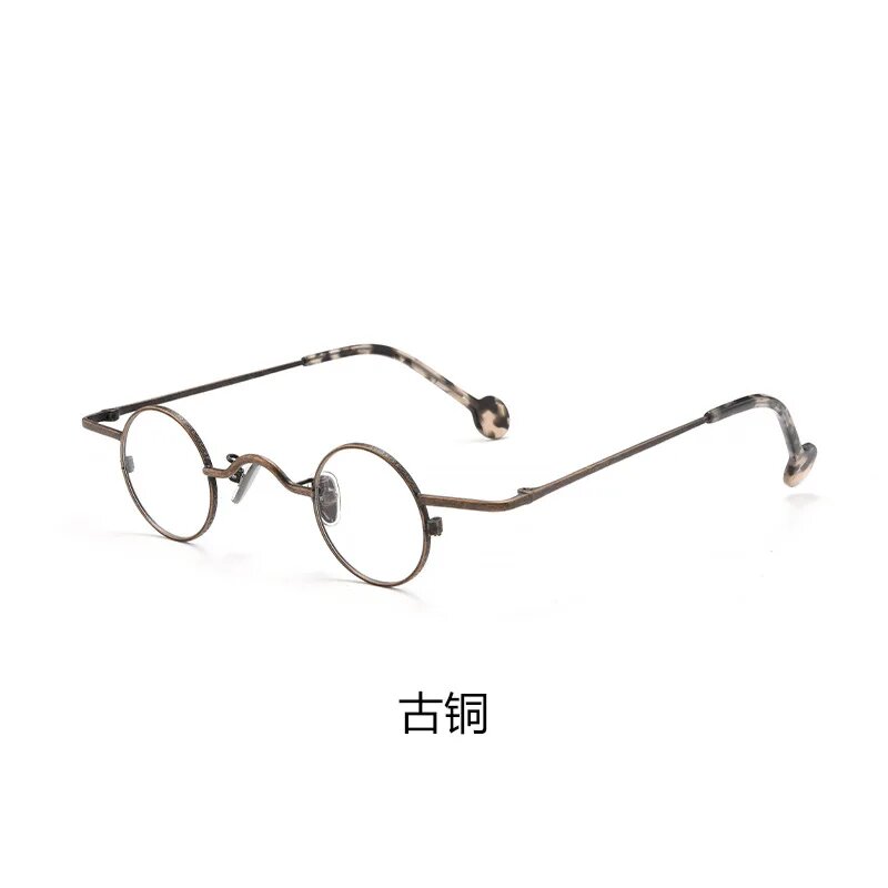 Glocco металлические круглые очки для чтения анти-синий свет +0.+6.0 Bronze, Custom Diopter