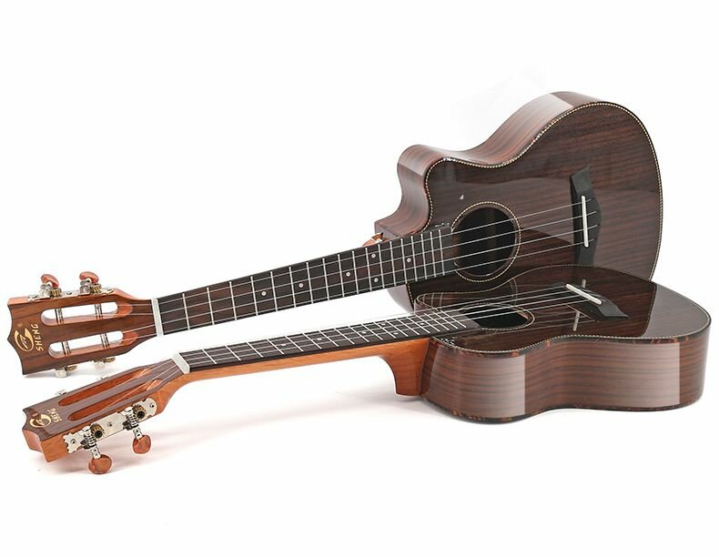 Укулеле с глянцевым покрытием из палисандра, 23/26 дюйма, с вырезом.